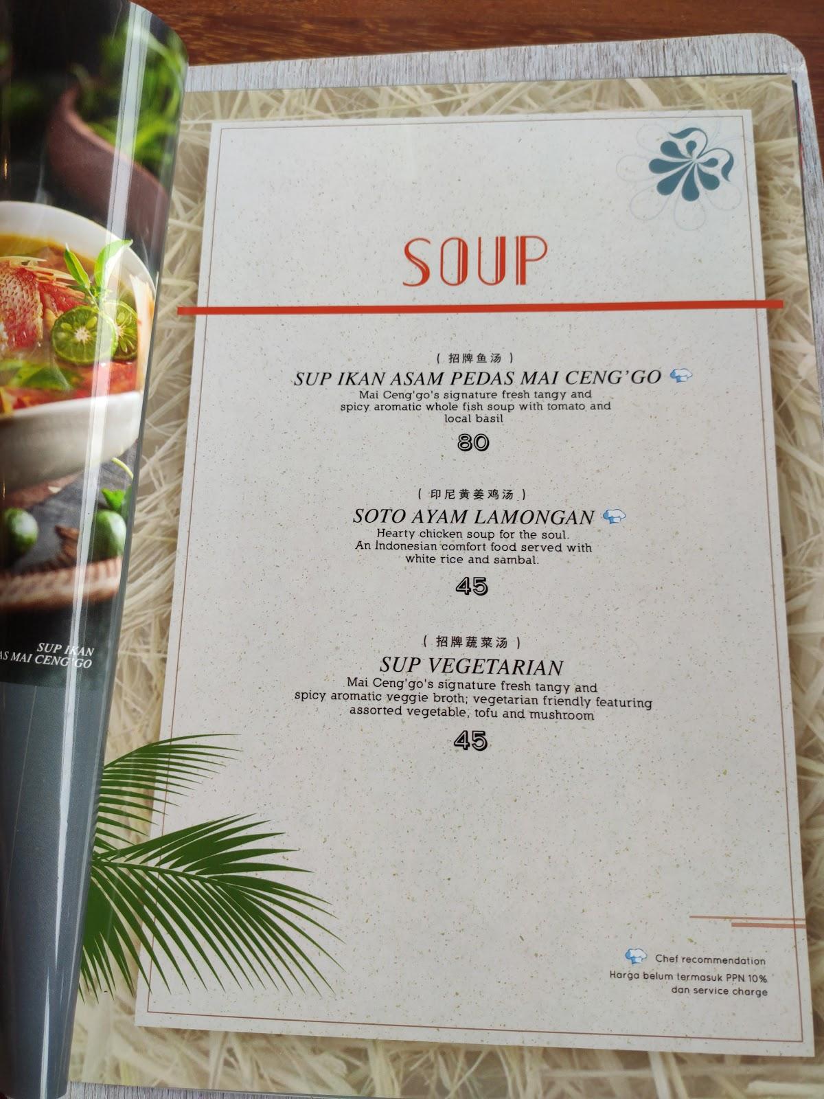 Menu at Pondok Mai Ceng'go Labuan Bajo restaurant, Goron Talo
