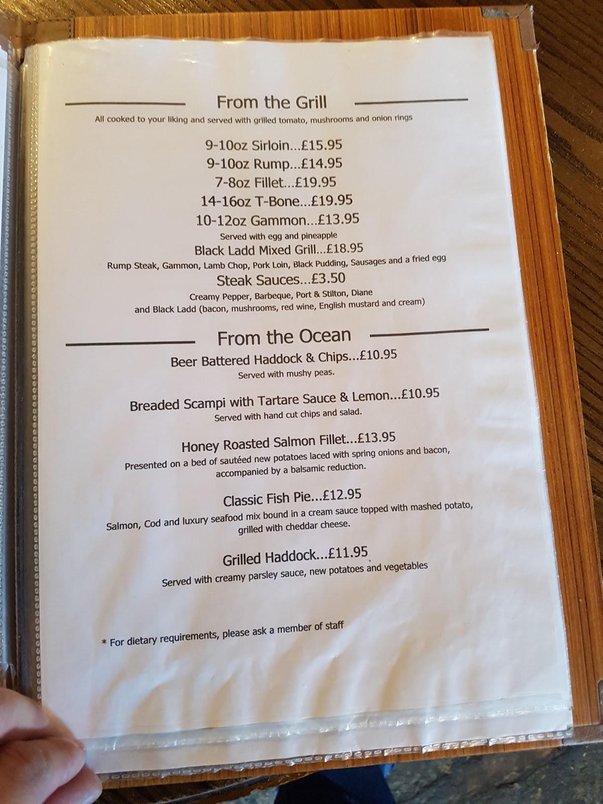 Menu at The Black Ladd pub & bar, Oldham