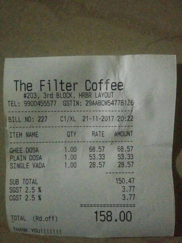 Menu at The Filter Coffee, Bengaluru, 7th Main Rd