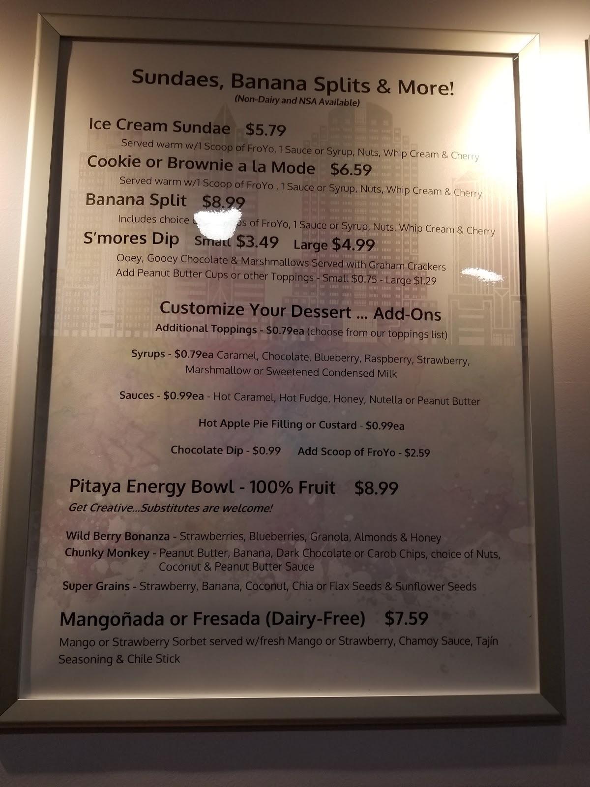 Menu at Urban Desserts, Gold River
