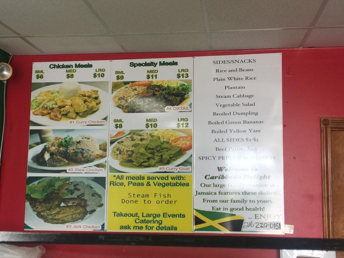 Menu at Caribbean Delight restaurant, North Randall