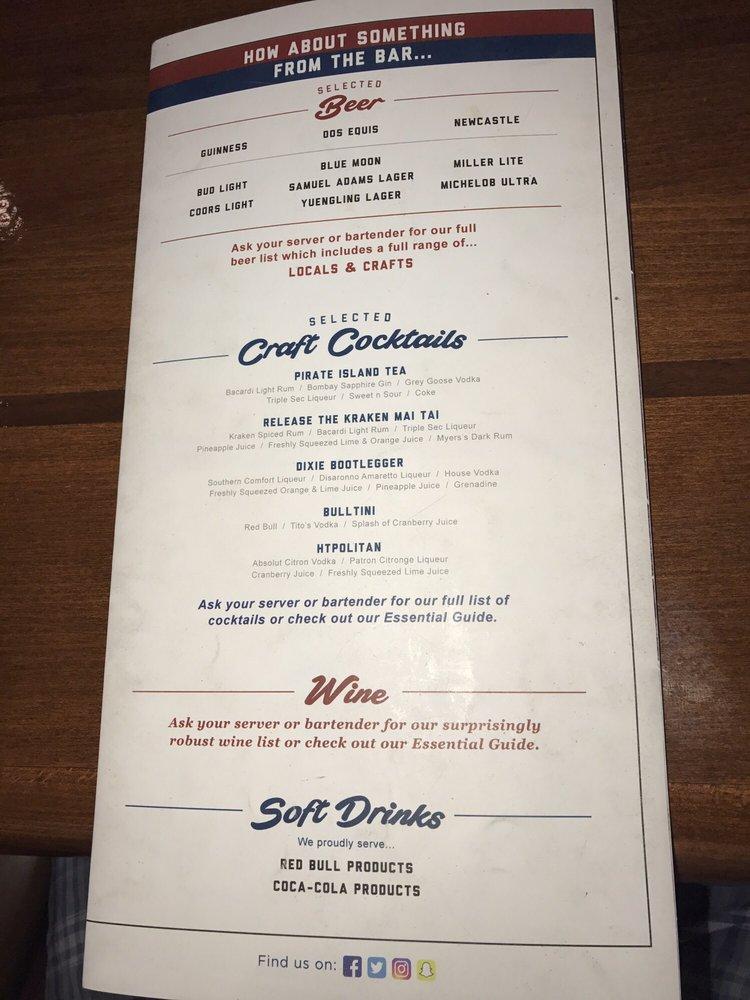 Menu at Hickory Tavern pub & bar, North Myrtle Beach