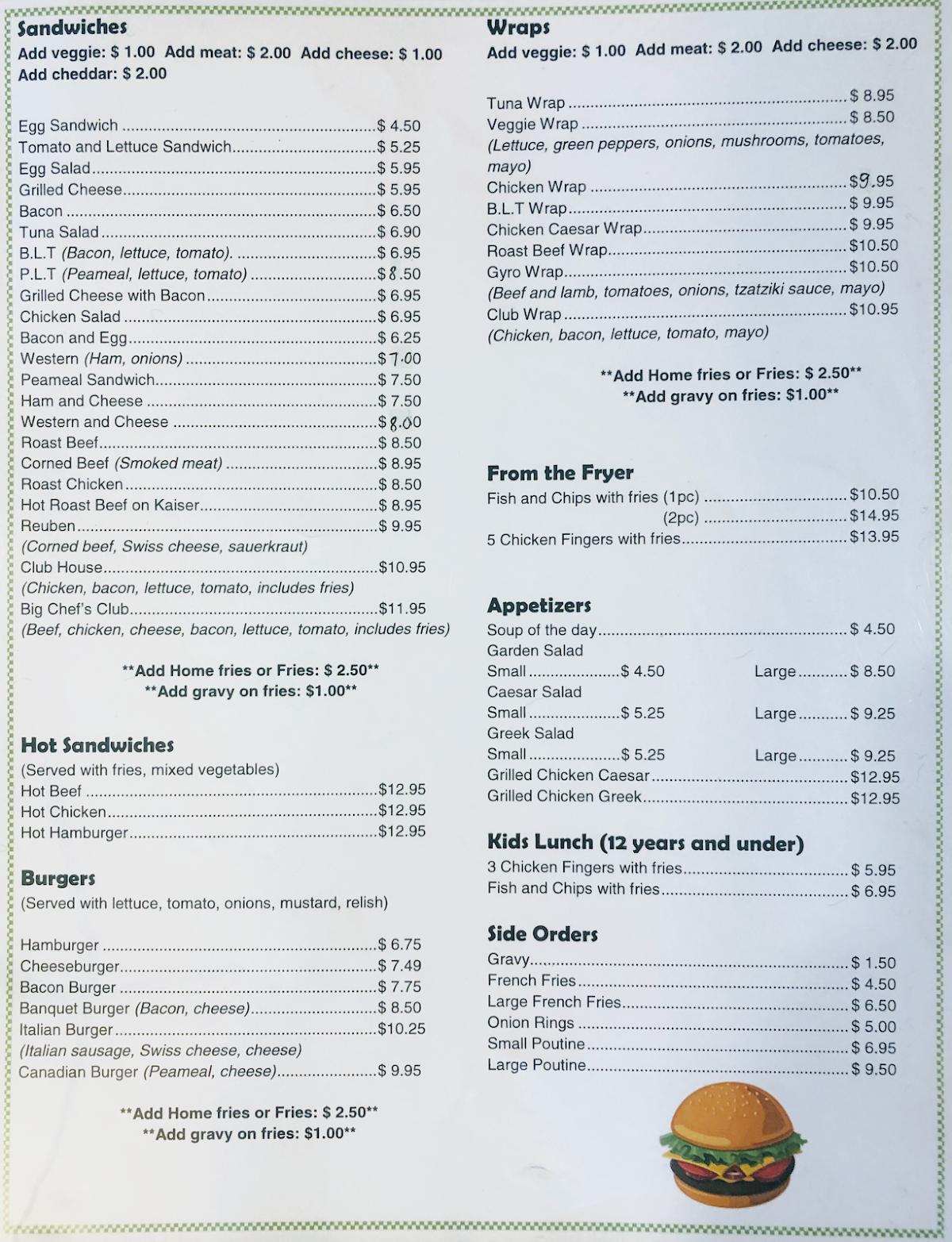 Menu at Brantford Family Restaurant, Brantford