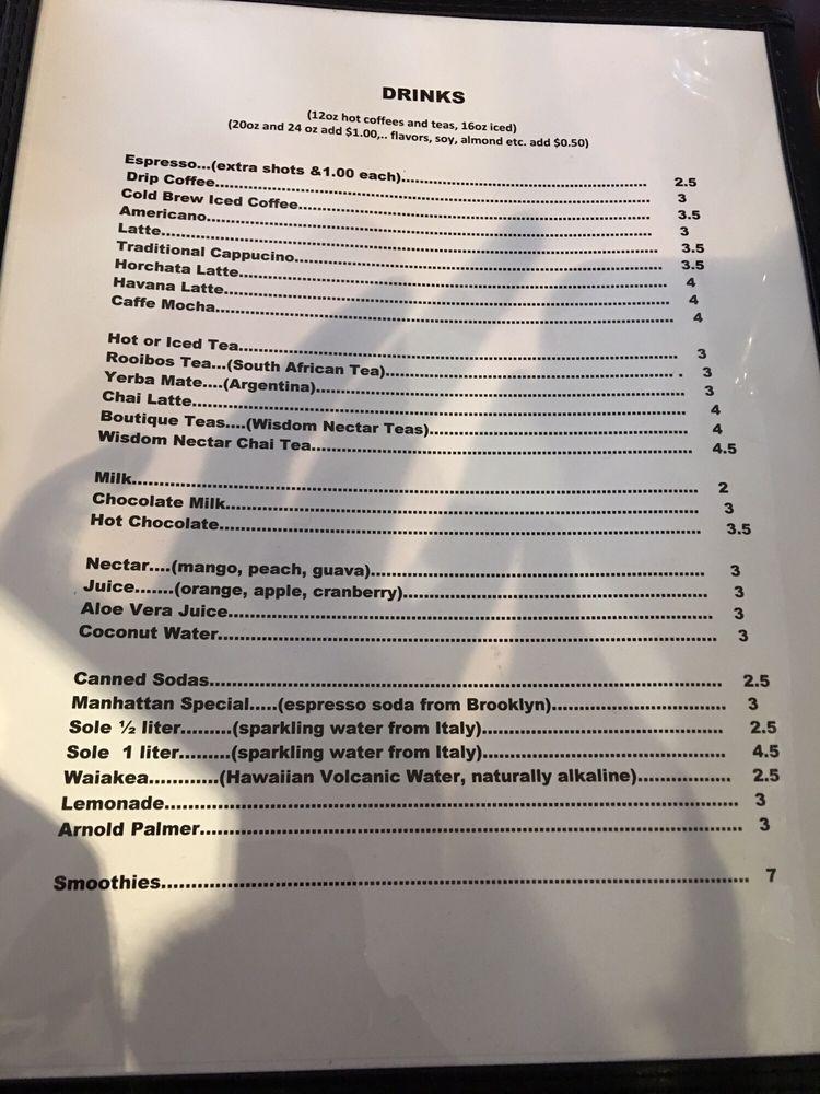 Menu at Alo Cafe, Scottsdale