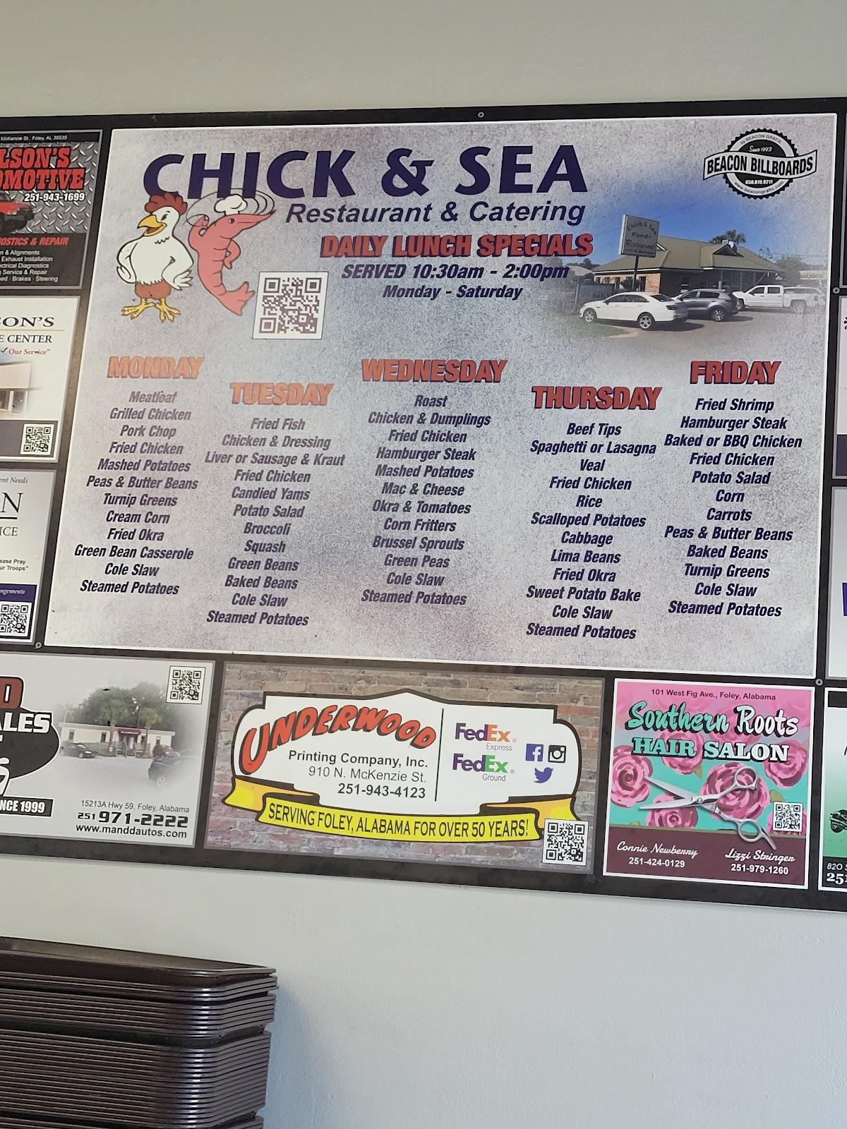 Menu at Chick & Sea Foods restaurant, Foley
