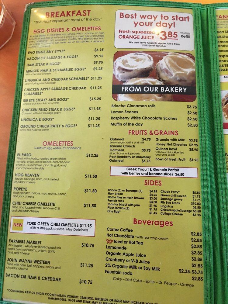 Menu at Original Breakfast House cafe, Phoenix, N 32nd St