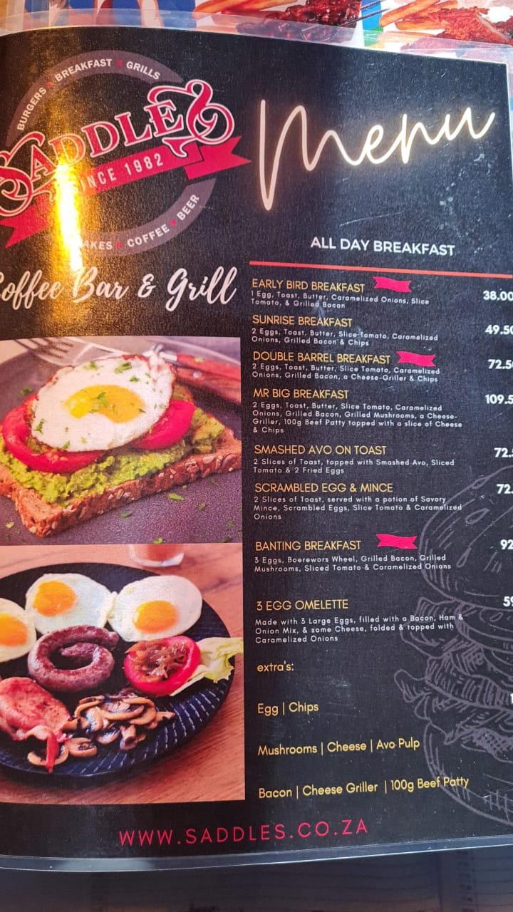 Speisekarte von Saddles Coffee Bar and Grill, Kuruman