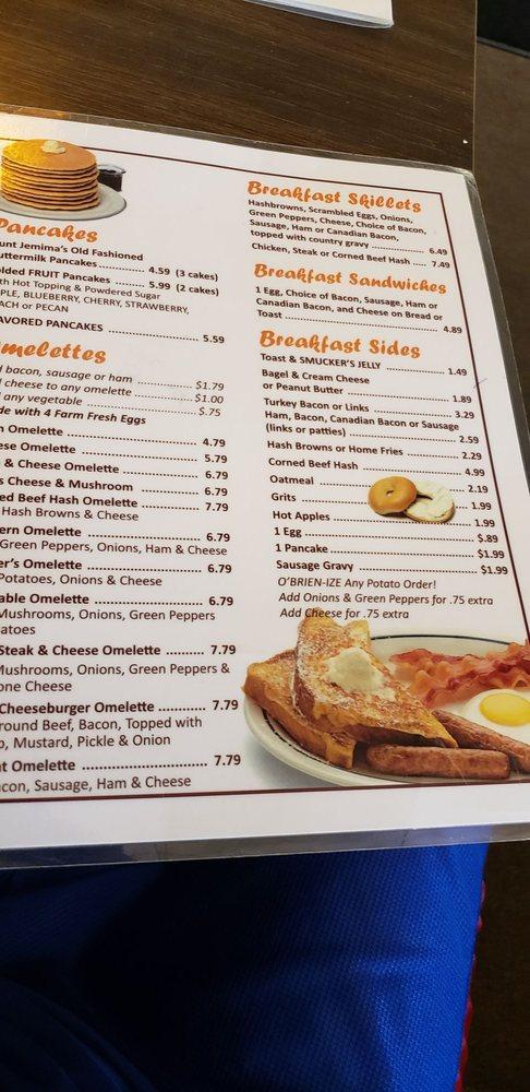 Menu at Sam & Charlie's White Hut Diner restaurant, Toledo