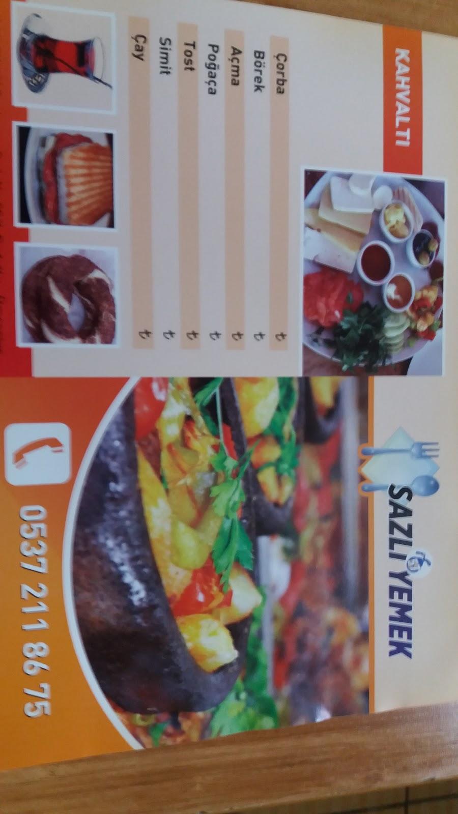 Menu at Sazlı Yemek, Istanbul