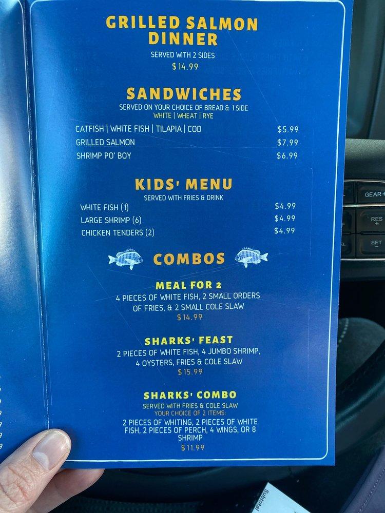 Menu at Sharks Seafood restaurant, Louisville, Breckenridge Ln Suite 101