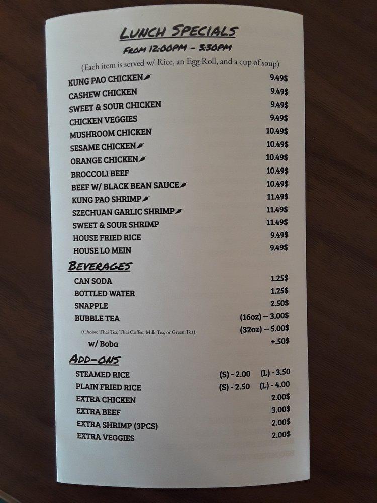 Menu at China 1968 restaurant, El Cajon, 500 Broadway