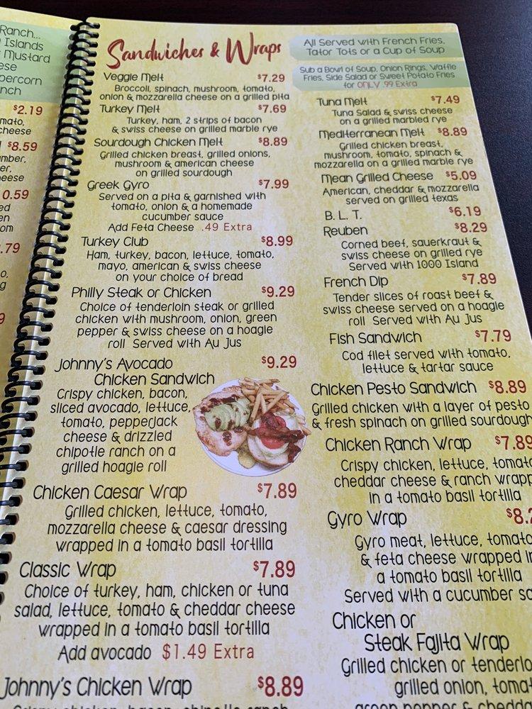 Menu at Johnny's Restaurant, Kaukauna