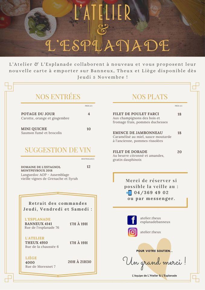 Menu at L'Atelier Theux, Theux