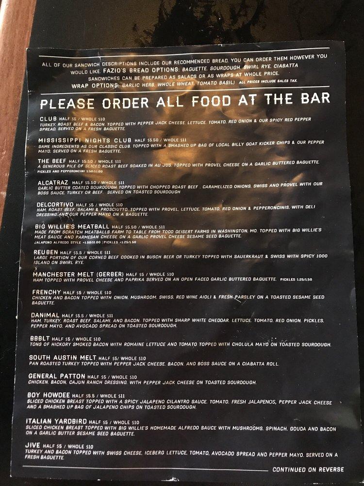 Menu at The Gramophone pub & bar, St. Louis