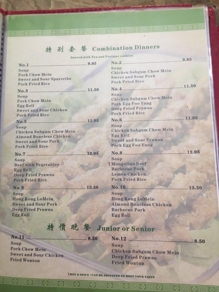 Menu at Wah Hing Restaurant, Rathdrum