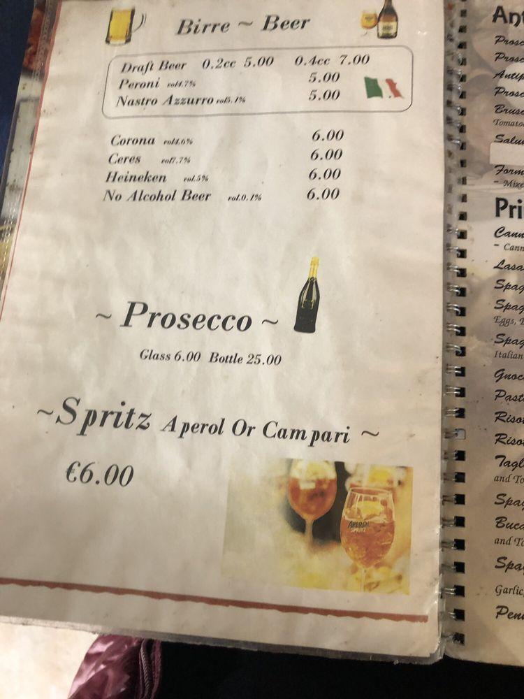 Menu at Gavi Cafè cafe, Rome
