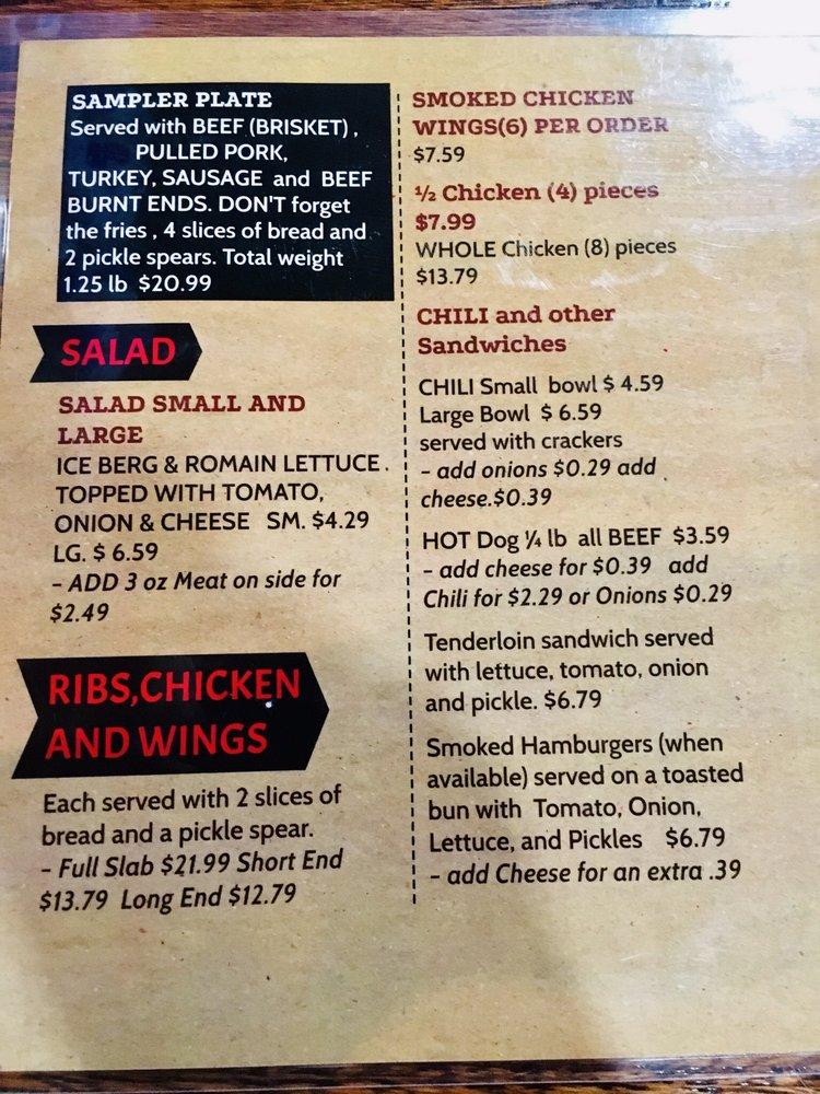 Menu at Smoketown BBQ, Overland Park
