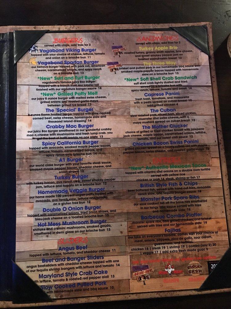 Menu at Vagabond Kitchen & Tap House pub & bar, Atlantic City