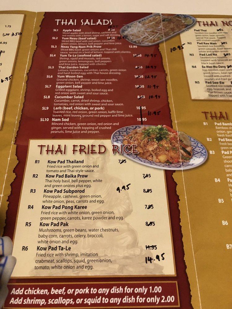 Menu at Golden Buddha Thai Cuisine restaurant, Romeo