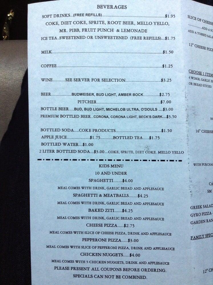 Menu at Heavenly Pizza pizzeria, North Fort Myers, N Cleveland Ave