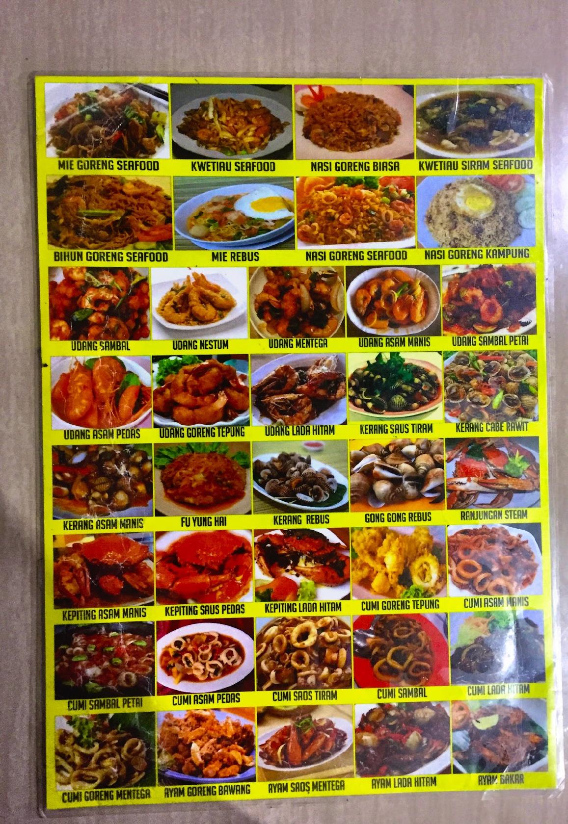 Menu at Puri Seafood 889 restaurant, Batam
