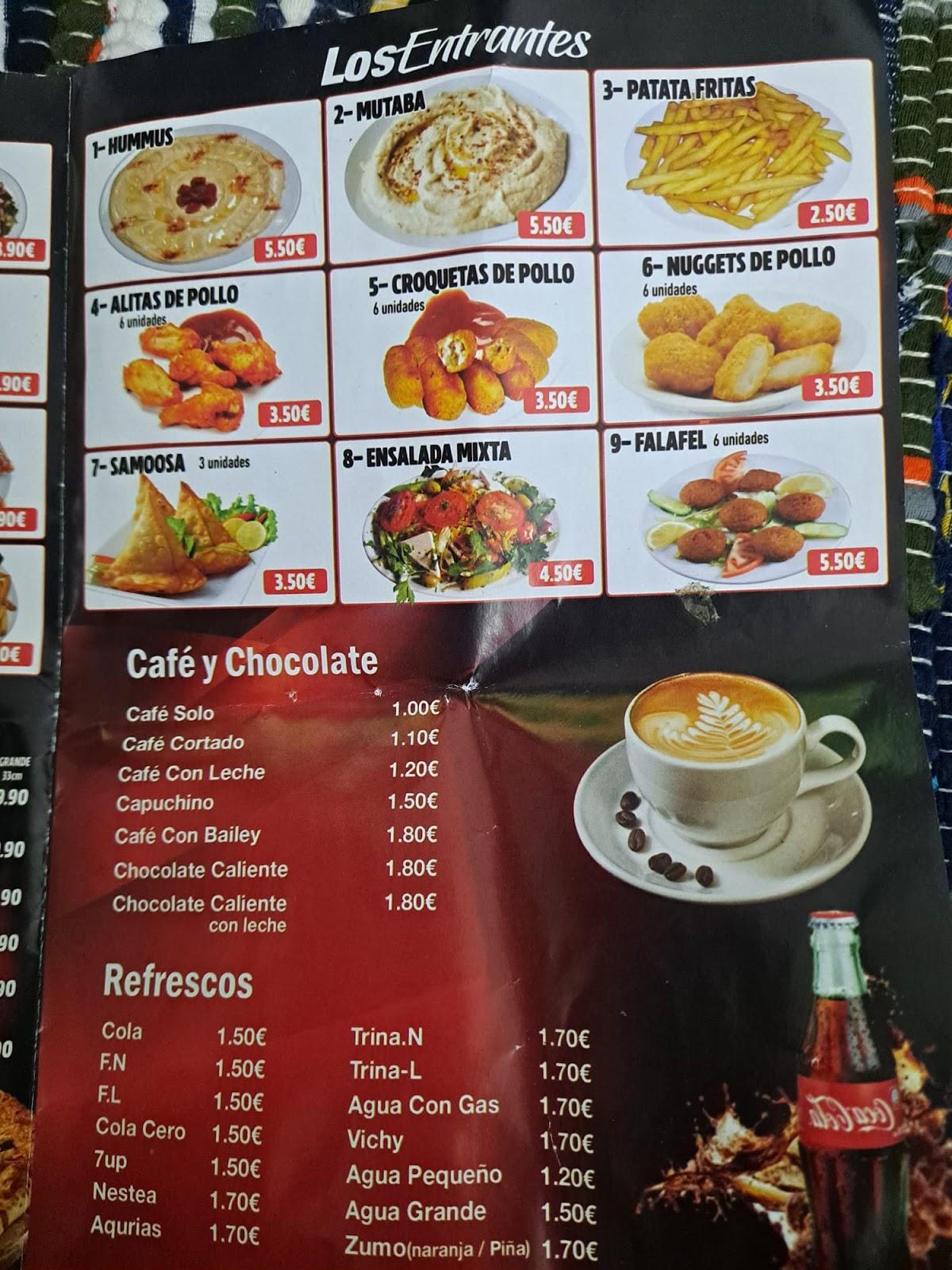 Carta del restaurante Rey De Ali Baba, Barcelona, C/ del Concepción Arenal