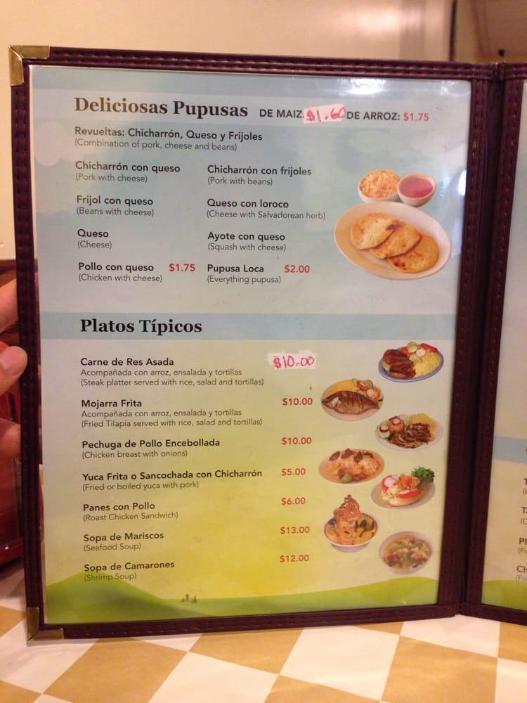 Menu at Pupuseria Doña Azucena restaurant, Herndon