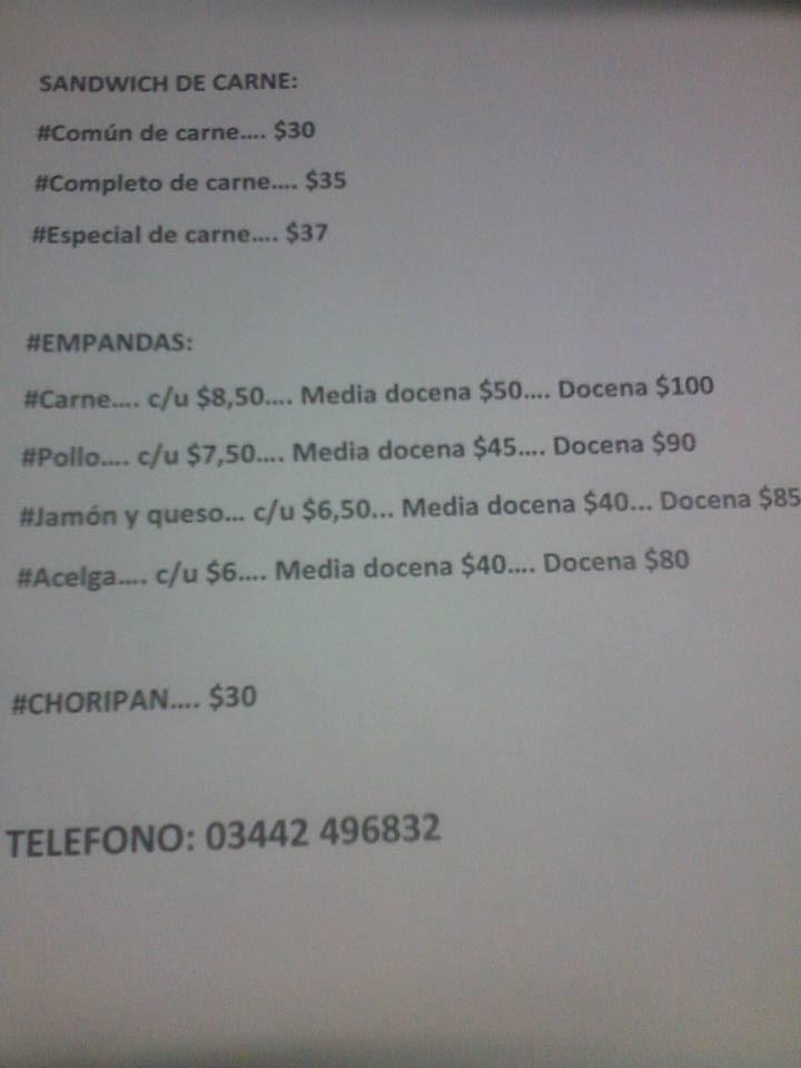 Menu at Comidas rapidas "el tio conejo" restaurant, Pronunciamiento