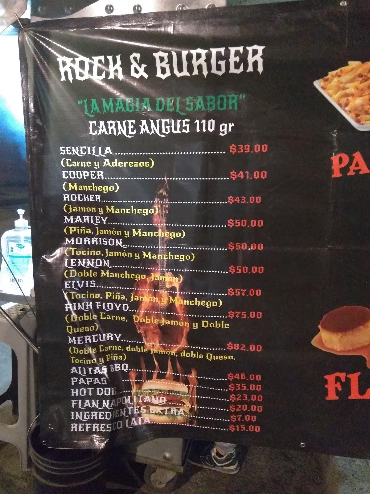 Menu at Family Rock & Burger restaurant, Ciudad López Mateos