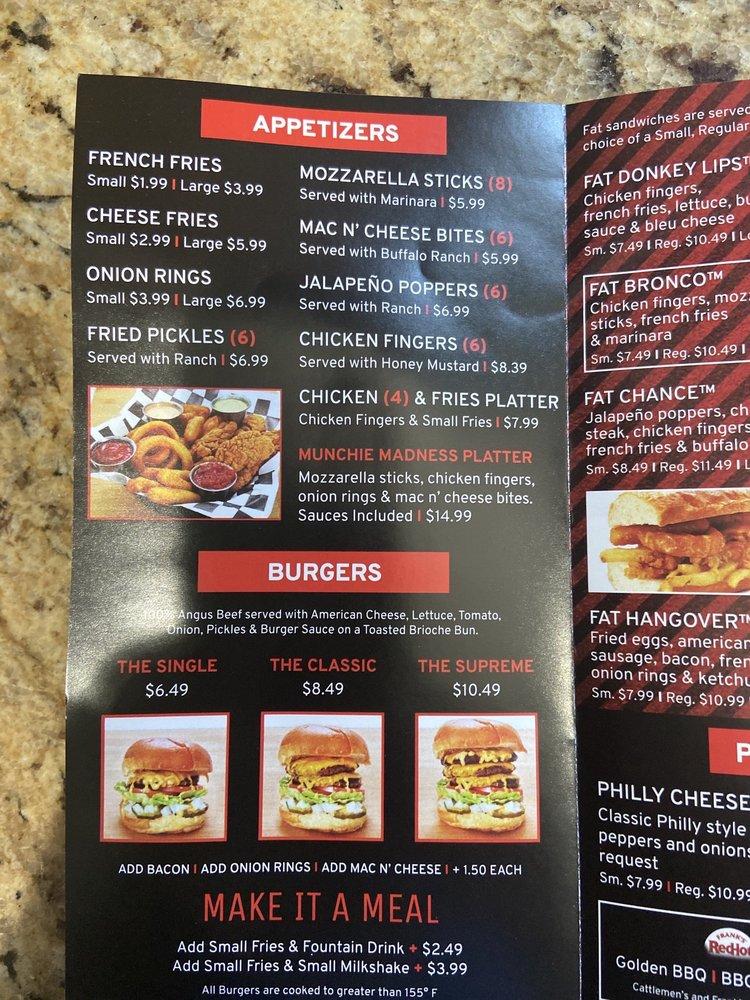 Menu at Fat Shack desserts, Clarksville