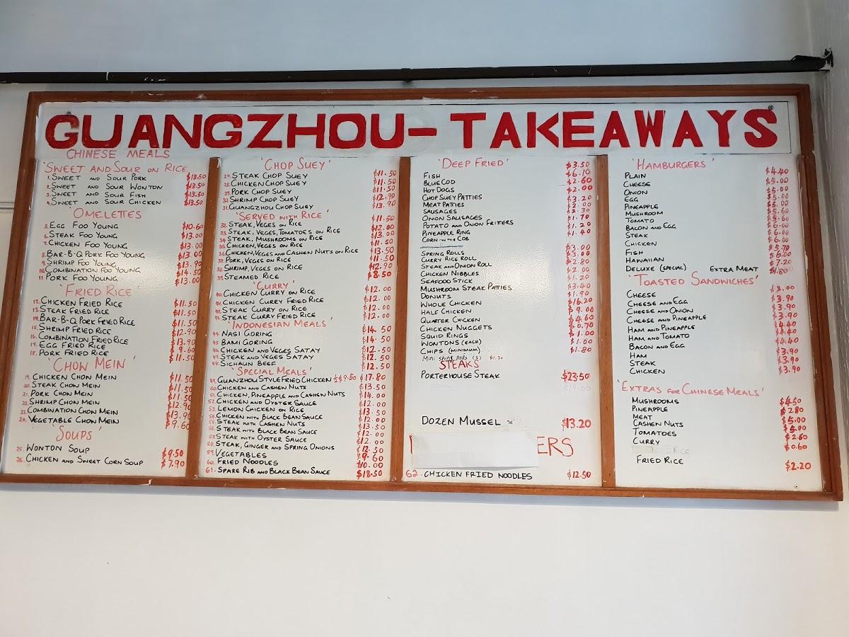 Menu at Guangzhou Restaurant & Takeaways, Gore