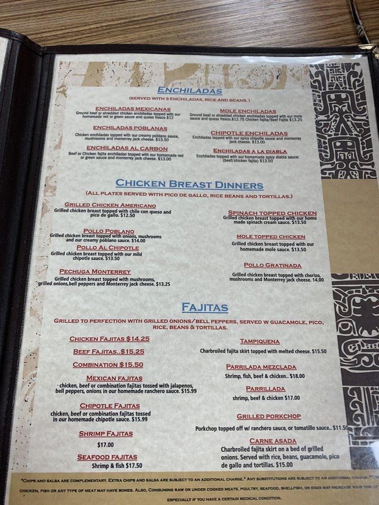 Menu at Los Patrones Fresh Mexican Cuisine restaurant, Galveston