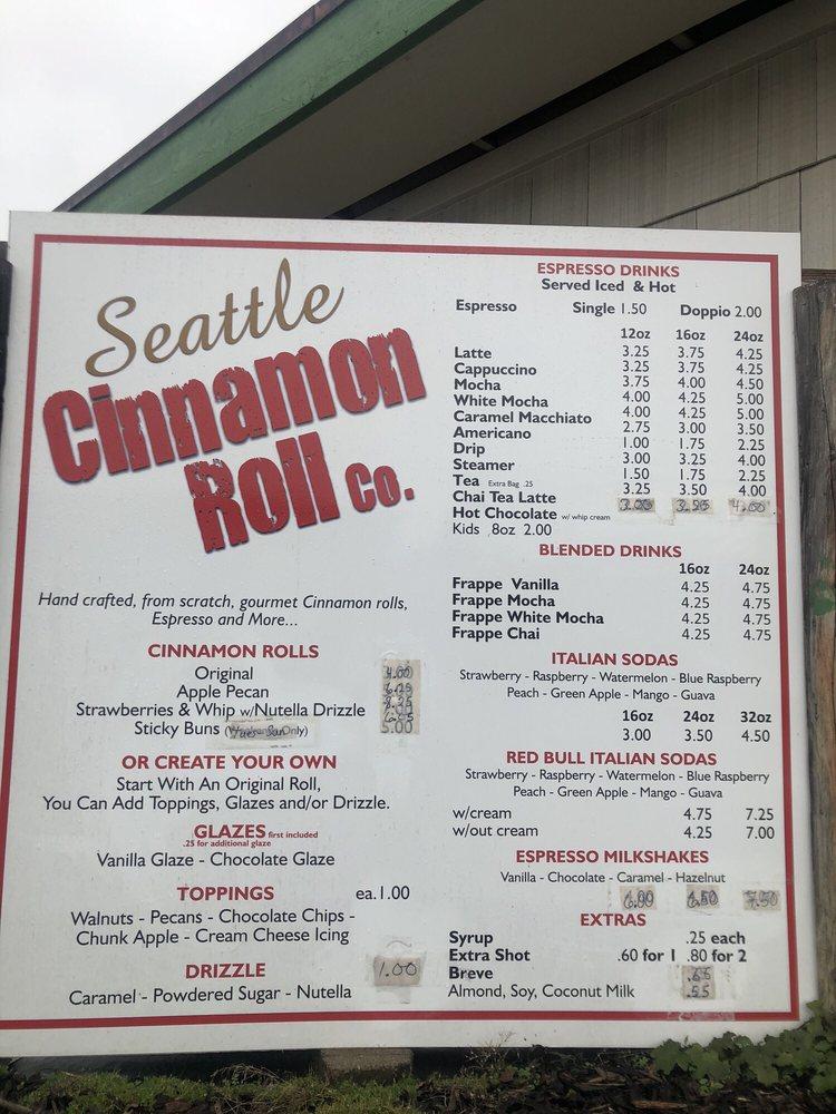 Menu at Seattle Cinnamon Roll Co desserts, Woodinville