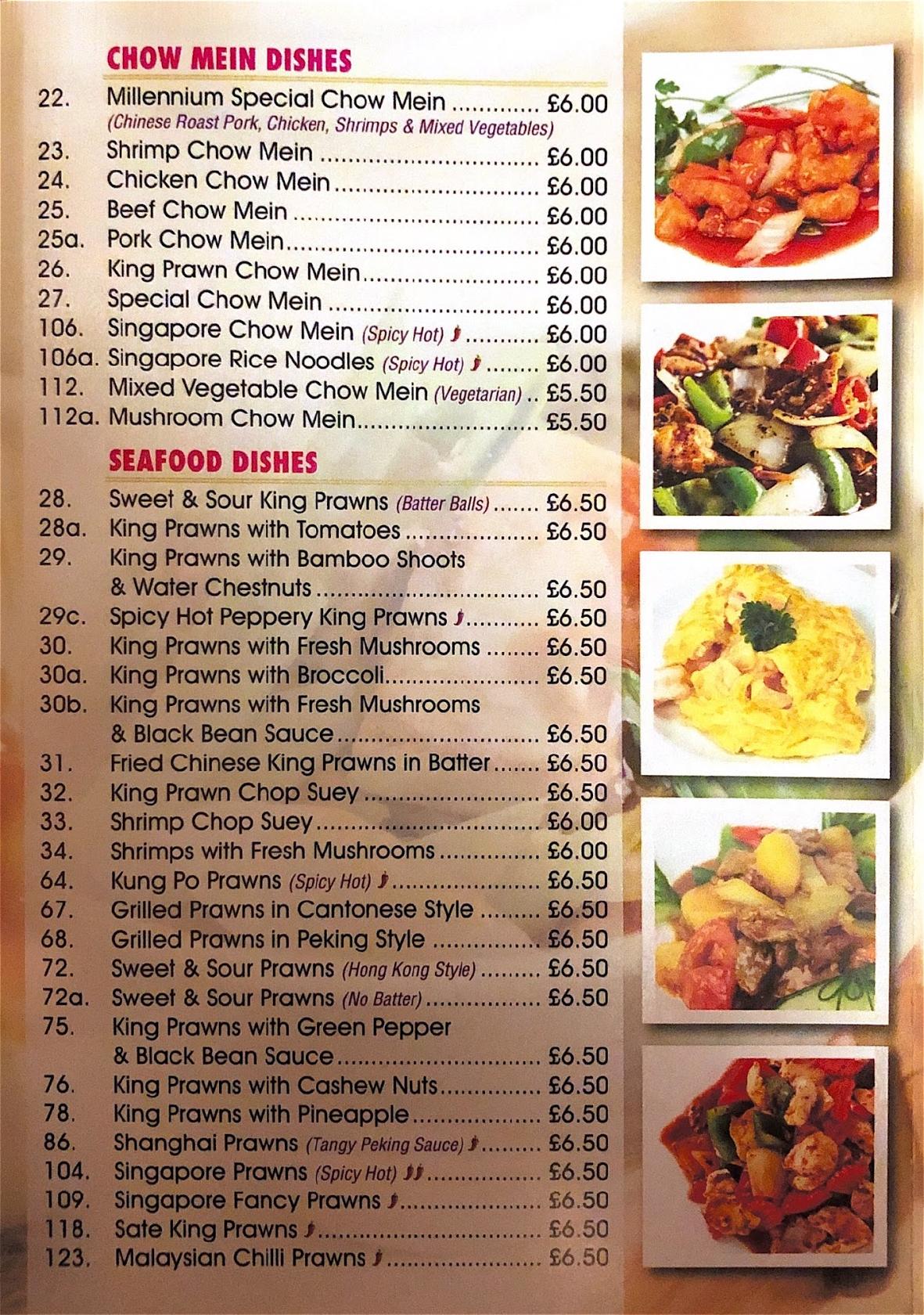 Menu at Millennium House fast food, Ilfracombe