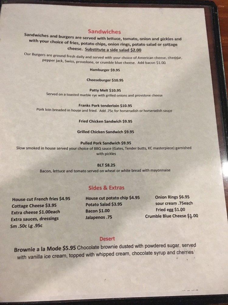 Menu at The Hideout Bar & Grill, Gladstone