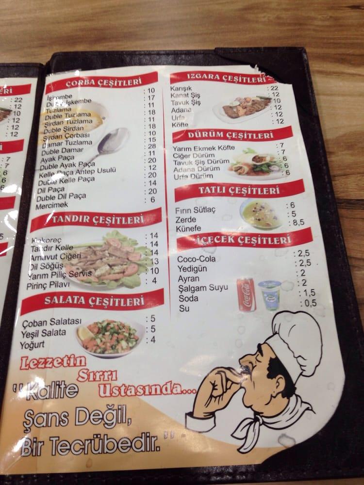 Menu at Konak 2 İşkembe & Kellepaça, Istanbul