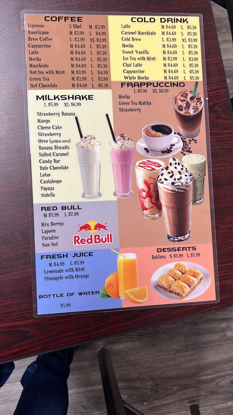 Carta del restaurante Mr Waffles & Crepes, Green River