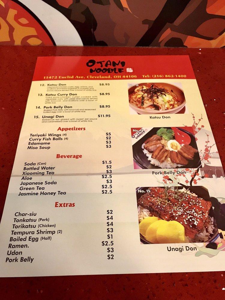 Menu at Otani Noodle - Uptown restaurant, Cleveland, Euclid Ave