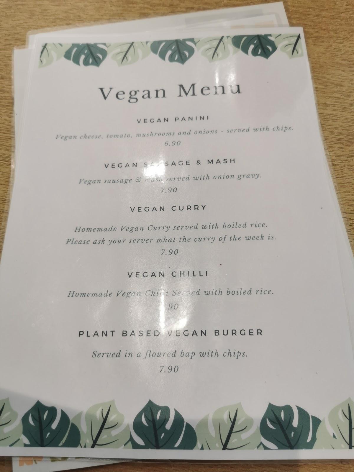 Menu at Wilfrid's Cafe, Ripon