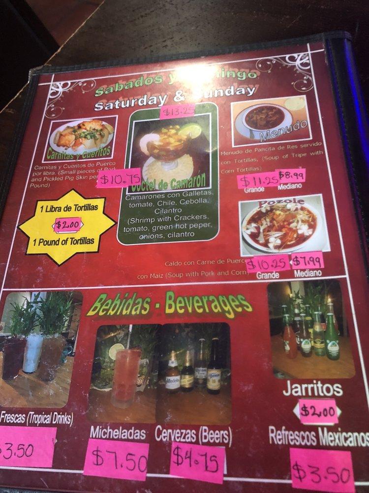 Menu at El Limon Mexican Restaurant, Baton Rouge