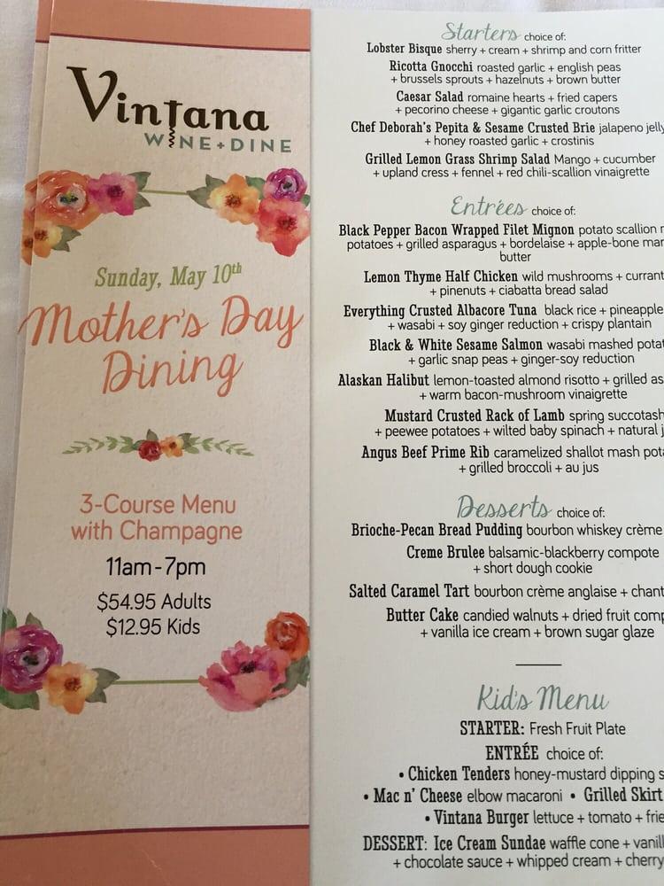 Menu at Vintana Wine + Dine pub & bar, Escondido