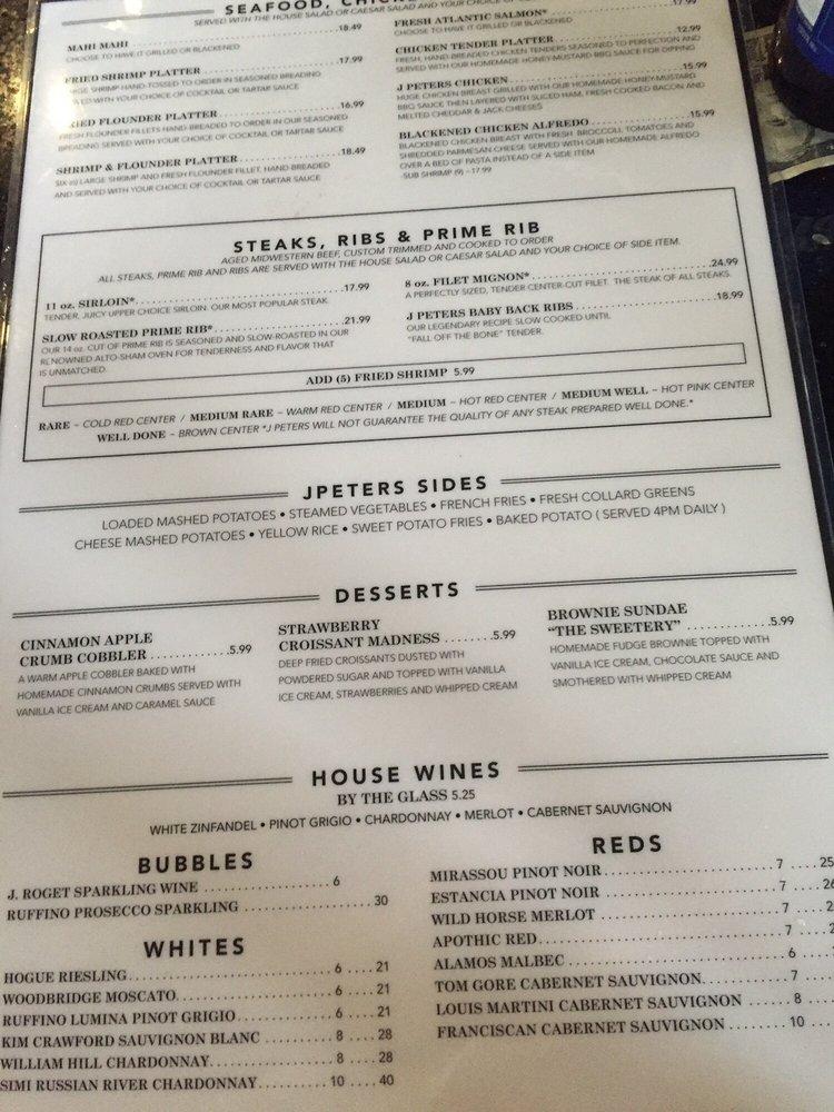 Menu at J.R. Cash's Grill & Bar, Mount Holly