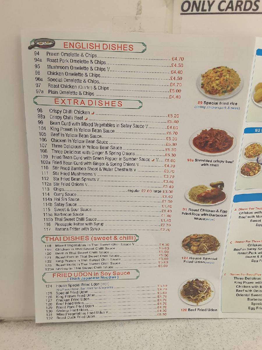 Menu at Maido House fast food, Cambridge
