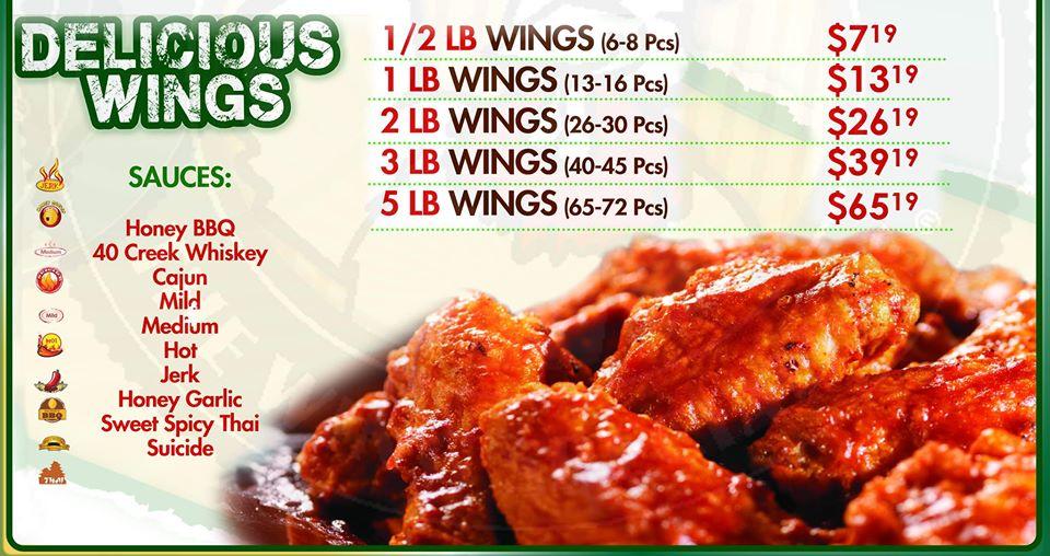 Menu at Wing Machine restaurant, Cornwall