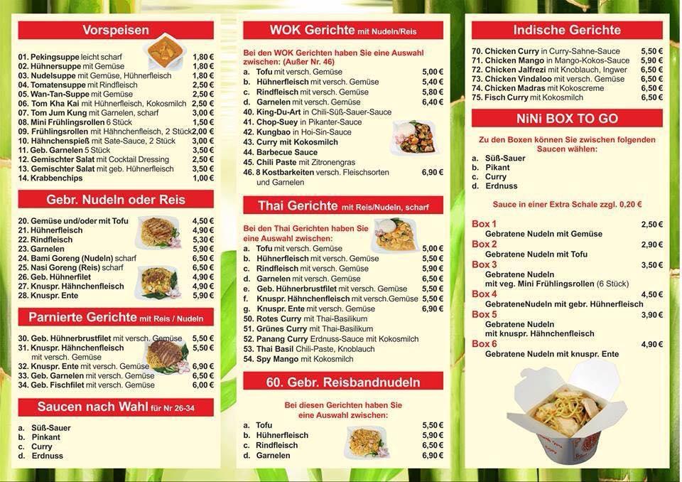 Speisekarte von Asia NiNi & Sushi Bar, Essen
