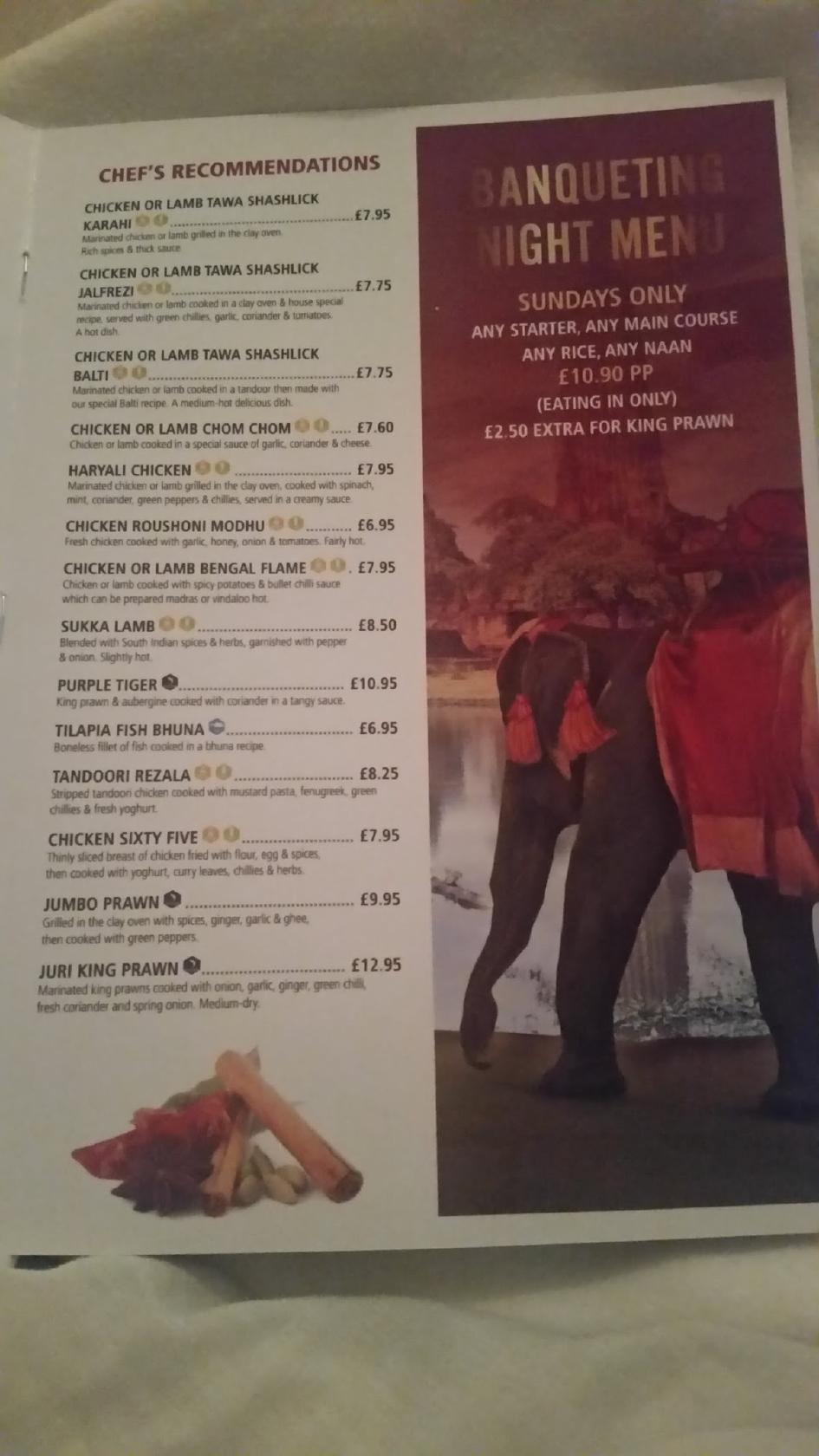 Menu at Balti House Indian Restaurant, Spilsby