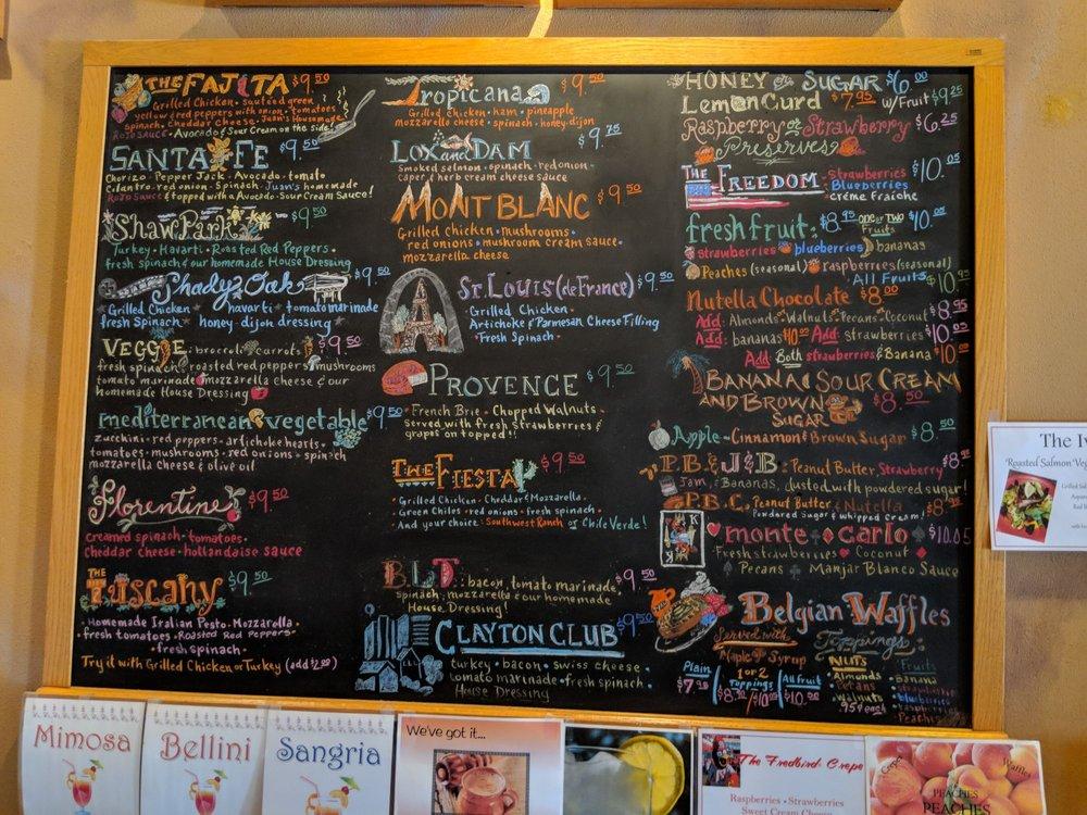 Menu at City Coffee & Creperie cafe, Clayton