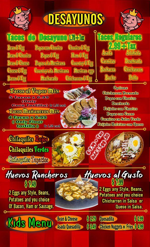 Menu at Birotes Tortas Ahogadas restaurant, San Antonio