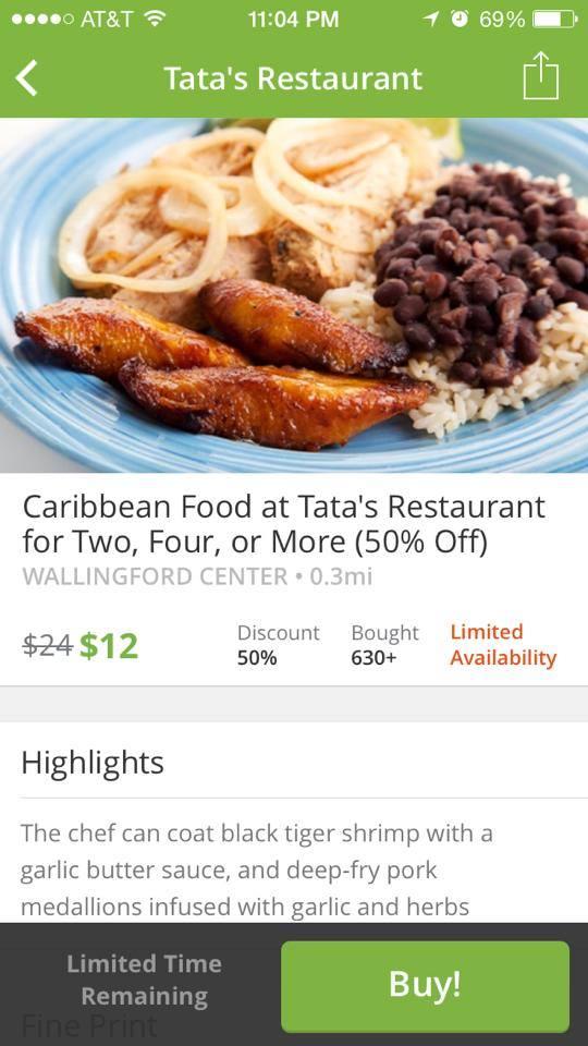 Menu at Tatas On Wheels restaurant, Wallingford, 104 Quinnipiac St
