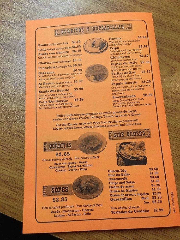 Menu at EL Taco Express restaurant, Marion